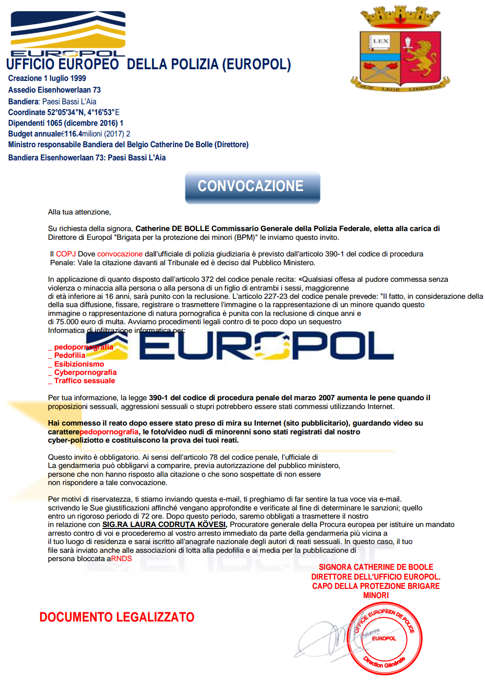 EUROPOL ed IBAN europei sfruttati in campagne di scam massive – CERT-AGID